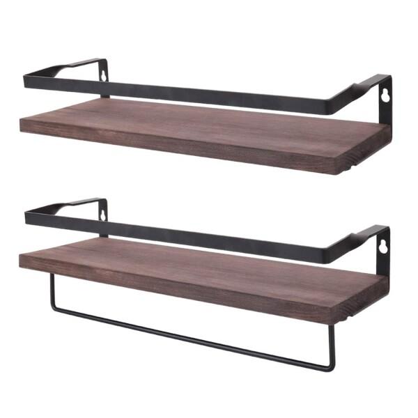 UNHO ウォールシェルフ 壁 棚 収納 ラック 壁掛け 本棚 2段 キッチン トイレ 洗面所 飾り棚 おしゃれ 木製 アイアン ウォールラック商品コード：55080875632型番：XJJ184サイズ：幅40cmx奥行15cmx高さ7.5...