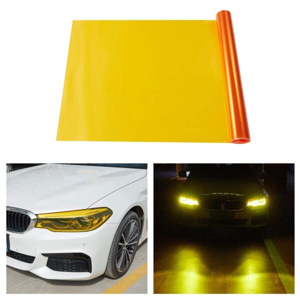 TOMALL 200cm x 30cm ゴールデンイエロービニールフィルム 車のヘッドライト用 テールライト フォグライト ティント粘着デカール スポーツ改造カーステッカー(オレンジ)商品コード：55080875895型番：Vinyl-Fi...