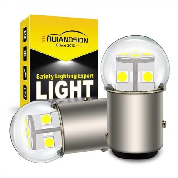 Ruiandsion 1157 BAY15D バックアップ LED バルブ 1142 1152 6V-30V 12V 24V 白色 車のテールライト、リバース、ブレーキの交換用ライト 無極性、ハイ/ロー ビーム 2 個入り商品コード：550...