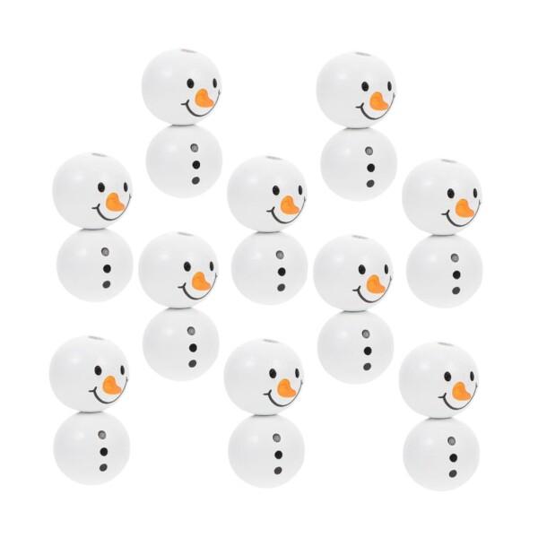 FRCOLOR 20個 木製 ビーズ 雪だるま クリスマス ビーズ 毛糸 クリスマス デコレーション ジュエリー 作る チャーム DIY 装飾 雪だるま 冬商品コード：55080901526型番：3OT621R4CN0SOJ9DC14G10...