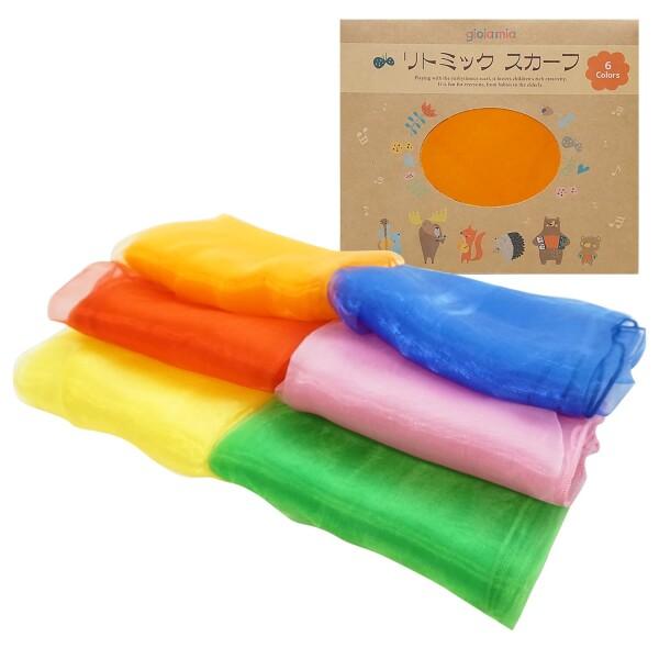 (gioia mia) リトミックスカーフ ふわふわ シフォン オーガンジー生地 スカーフ遊び (60cm6色A)商品コード：55080901678型番：scfS-6cサイズ：60センチメートル×60センチメートルカラー：60cm6色A【カ...