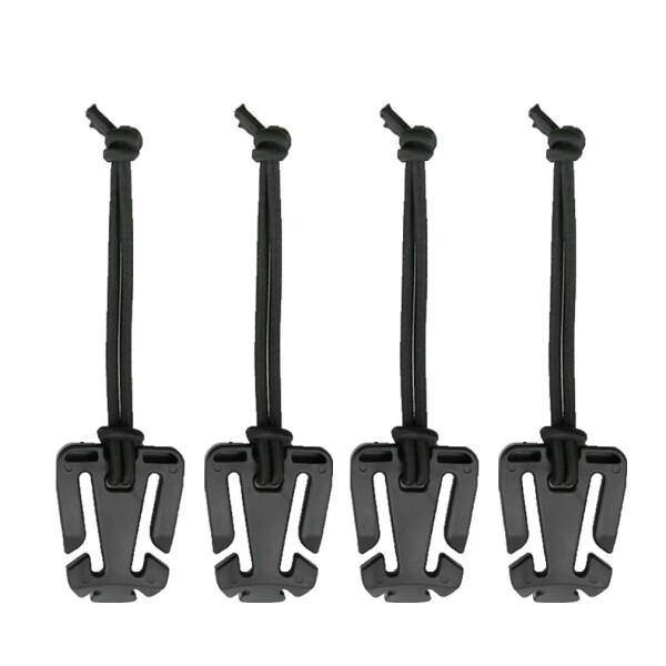 (GEJ-Tech) バックル クリップ リュック紐 まとめる ベルト調整 ウェブドミネーター バックパック (ブラック,4本セット)商品コード：55080904082サイズ：3.5cm × 14cmカラー：ブラック【垂れ下がるリュック紐の...