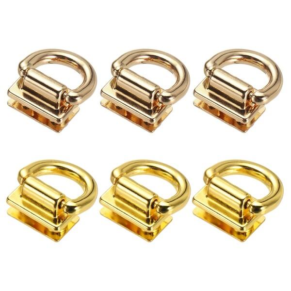 (M METERXITY) 6パックのメタルバッグコネクター Dリング付きのパースサスペンションバックル パース/チェーンストラップバッグ/DIYクラフト用ハードウェアアクセサリー 長方形橋ハンガー(ライト金 金各3)商品コード：55080...