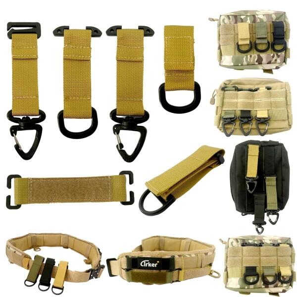 (Cirker) 軽量タクティカルバックル MOLLEバックル 登山 アウトドア バックパック用 三角双方向 360度回転カラビナ 水筒ホルダー プッシュDロック 回転Dリング 手袋クリップ 装備拡張 アクセサリ (MOLLEウェビング-カ...