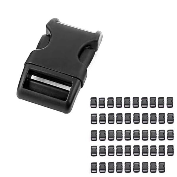 (PudogyPaws) 10mm ブラック プラスチック バックル ワンタッチベルト用 高耐久ポム樹脂製 ワンタッチ ベルトクリップ 50個入り商品コード：55080904103型番：留め金ですサイズ：30mm*15mm*6mmカラー：黒...