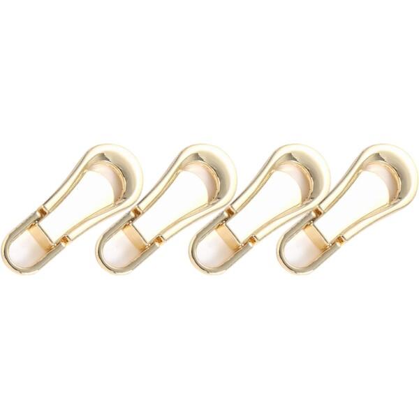 ジッパータブ ファスナー (水滴形/ゴールド, 3号/小/4個) 引き手 ジッパー 交換用 修理用 工具不要 金属パーツ プルパーツ チャック バッグ NYANDELMO ND-0367-R02-D-GD-small-4ps商品コード：55...