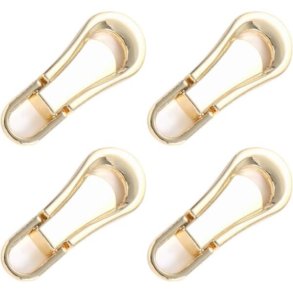 ジッパータブ ファスナー (水滴形/ゴールド, 5号/大/4個) 引き手 ジッパー 交換用 修理用 工具不要 金属パーツ プルパーツ チャック バッグ NYANDELMO ND-0367-R02-D-GD-large-4ps商品コード：55...