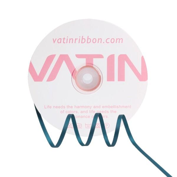 VATIN ヴァティン ポリエステル サテンリボン 3.2mm（1/8インチ）x 連続91.4m（100ヤード）両面 ティール リボン 結婚式の招待状 ギフト包装 クリスマスオーナメント タグ装飾用商品コード：55080905574型番：3...