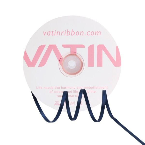 VATIN ヴァティン ポリエステル サテンリボン 3.2mm（1/8インチ）x 連続91.4m（100ヤード）両面 ディープネイビー リボン 結婚式の招待状 ギフト包装 クリスマスオーナメント タグ装飾用商品コード：55080905575...