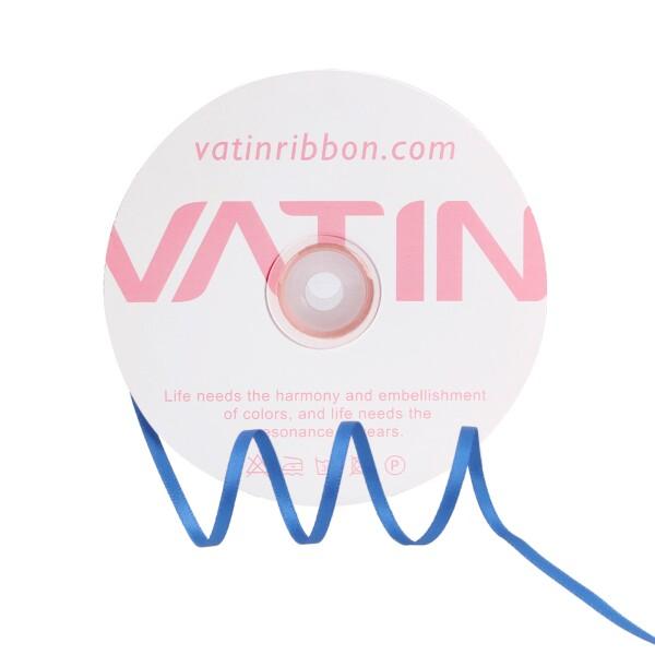 VATIN ヴァティン ポリエステル サテンリボン 3.2mm（1/8インチ）x 連続91.4m（100ヤード）両面 ライトロイヤルブルー リボン 結婚式の招待状 ギフト包装 クリスマスオーナメント タグ装飾用商品コード：550809055...