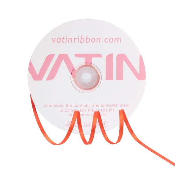 VATIN ヴァティン ポリエステル サテンリボン 3.2mm（1/8インチ）x 連続91.4m（100ヤード）両面 オータムオレンジ リボン 結婚式の招待状 ギフト包装 クリスマスオーナメント タグ装飾用商品コード：55080905598...