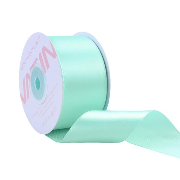 VATIN ヴァティン ミント サテンリボン ポリエステル 38mm X 25m（27ヤード）クラフト手工芸 ファブリックリボン ギフト包装 ヘアリボン パーティーバルーンのトリミング ケーキのデコレーション 裁縫 その他手芸等の作品づくり...