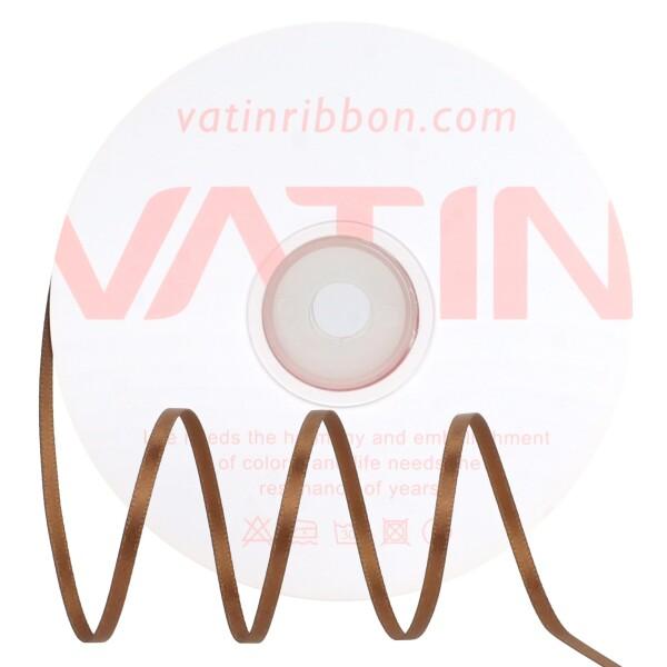 VATIN ヴァティン ポリエステル サテンリボン 3.2mm（1/8インチ）x 連続91.4m（100ヤード）両面 ブラウン リボン 結婚式の招待状 ギフト包装 クリスマスオーナメント タグ装飾用商品コード：55080905624型番：3...