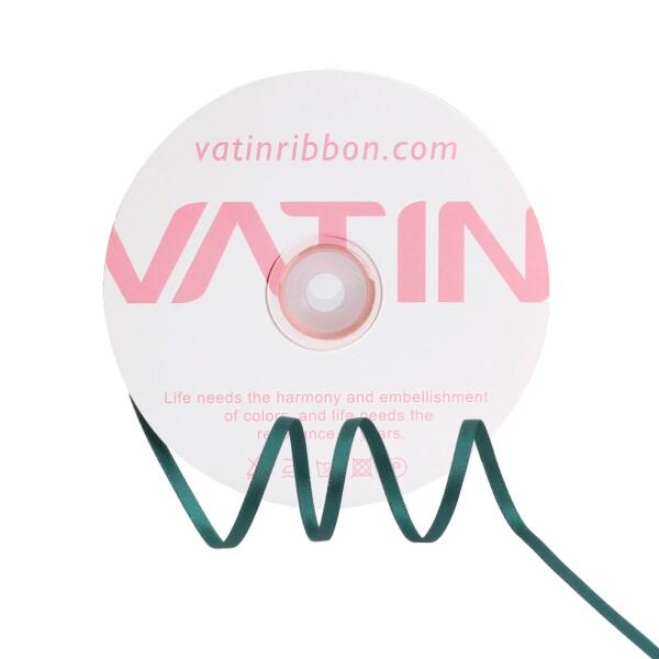 VATIN ヴァティン ポリエステル サテンリボン 3.2mm（1/8インチ）x 連続91.4m（100ヤード）両面 ライトハンターグリーン リボン 結婚式の招待状 ギフト包装 クリスマスオーナメント タグ装飾用商品コード：55080905...