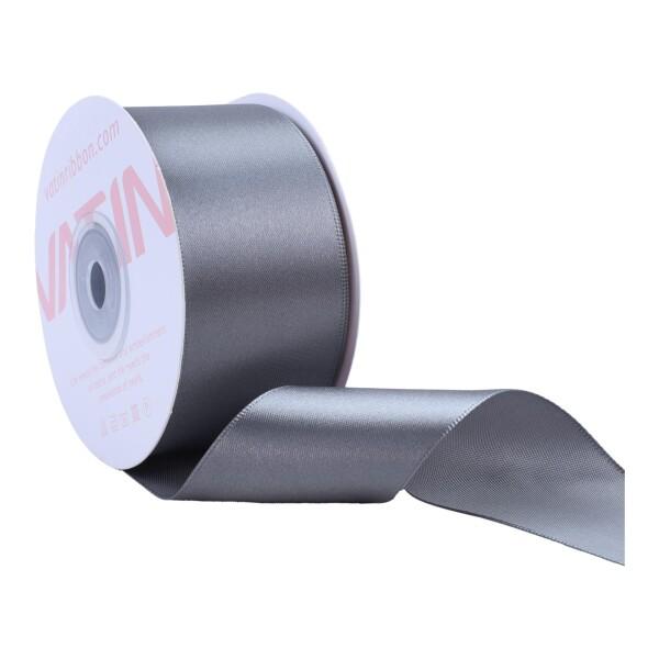 VATIN ヴァティン シルバー サテンリボン ポリエステル 38mm X 25m（27ヤード）クラフト手工芸 ファブリックリボン ギフト包装 ヘアリボン パーティーバルーンのトリミング ケーキのデコレーション 裁縫 その他手芸等の作品づく...