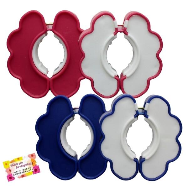 日本製  ポールストッパー バネが入っているので竿にしっかり固定できます  (2)商品コード：55080906700型番：20470カラー：赤、青デザイン: 花びらの形をした可愛らしいデザインの物干し竿ストッパーです。機能: バネ入りで物干...