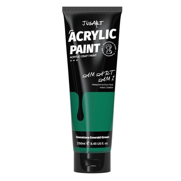 JusArt アクリル絵の具 グリーン 250ml大容量 無毒 クラフト用塗料 色あせしにくい高発色 顔料タイプ キャンバス/木材/布/粘土/石/陶器に適した アート用品 大人/子供/アーティスト用商品コード：55080907394型番：J...