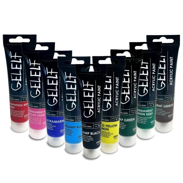GELELF ゲルプレートプリント パーフェクト転写アクリルペイント 9色セット、60ml、2オンス (カラーセット1)商品コード：55080907412型番：G-6002-9Setsサイズ：2 Fl Oz (Pack of 9)カラー：カ...