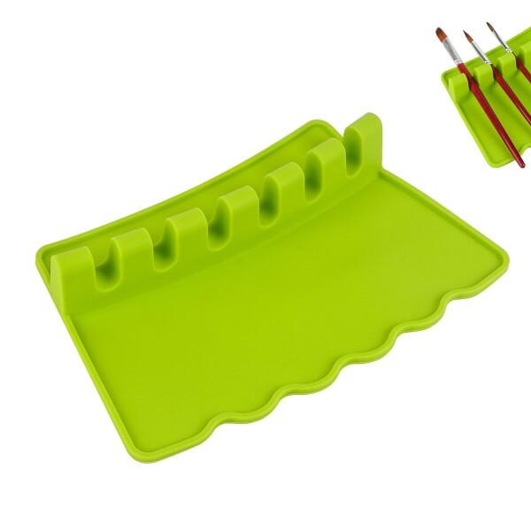 JANKOW シリコン ペイントブラシホルダー アーティスト用 6スロット 大型 乾燥ラック 水彩?/油絵?/アクリルペイントブラシ収納に適用 (グリーン)商品コード：55080907423型番：FZL-0197-001サイズ：23 x 1...