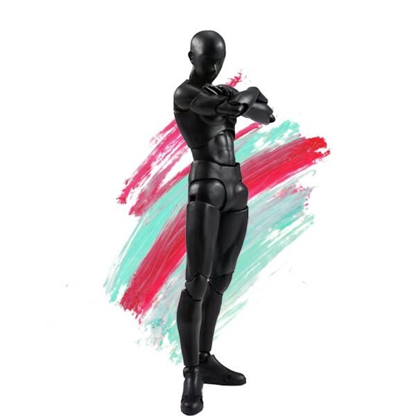 Gnallang デッサン人形 関節可動 スタンド付き ジェスチャー変更可能 モデル人形 漫画モデル 筋肉体型 男性-ブラック商品コード：55080907997型番：18カラー：男性-ブラック?【関節可動】ヘッド、胸、腰、肩、肘、手首、膝、...