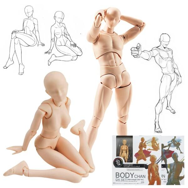 デッサン人形 30個関節可動 ポーズ人形 男性＆女性モデル スタンド付き 漫画・美術用 筋肉表現可能 デッサンドール スケッチモデル フィギュア 作画練習 美術教材 プロ用 可動式素体 (5)商品コード：55080908001型番：デッサン...