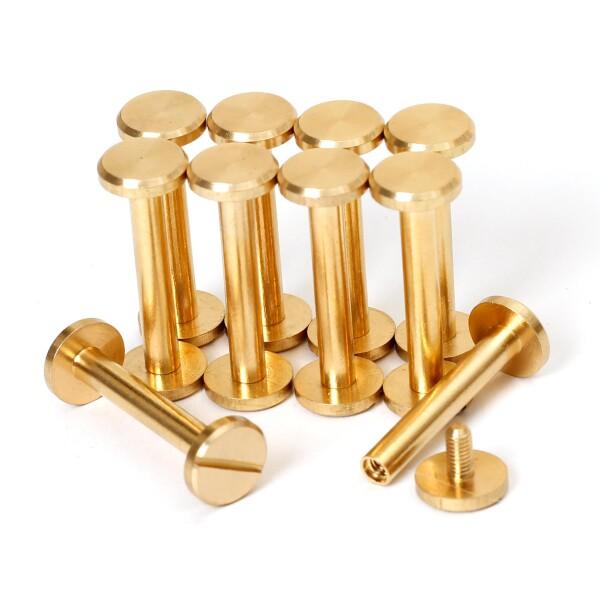 シカゴスクリュー 10個入り 10×4×25mm 真鍮組ネジ コンチョ バッグ ベルト 底びょう リベット スタッズ パーツ 鋲 リベット スタッド ネジ式 レザークラフト DIY ハンドメイド パーツ商品コード：55080908620型番...