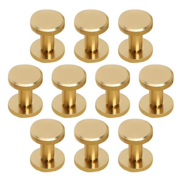 Yetaha シカゴスクリュー 10×4×8mm 真鍮製 10個入り バッグ ベルト スタッズ 鋲 ネジ式 レザークラフト DIY ハンドメイド パーツ商品コード：55080908623型番：YU-99【仕様】サイズ:10×4×8mm、材質...