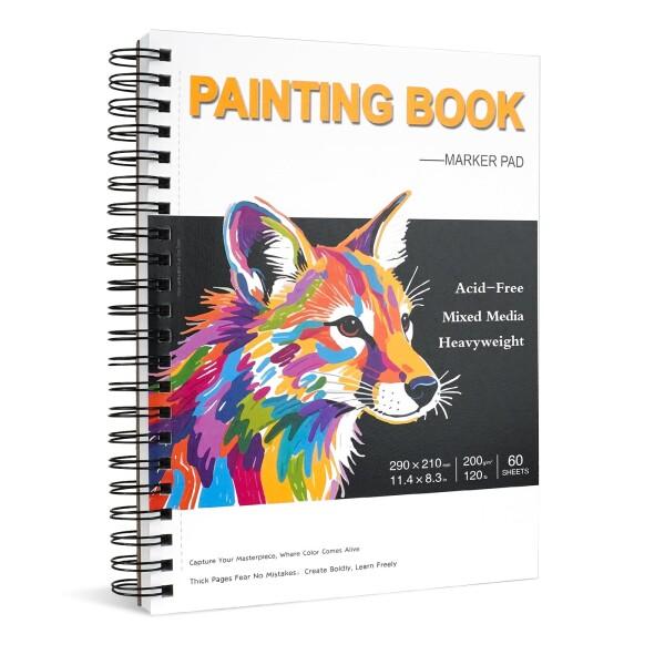 スケッチブック ワイヤーリング製本 200gsm 厚口 290mm×210mm 60枚 マーカー用紙 スケッチ イラスト 画用紙商品コード：55080909703型番：JP-MPBR-A4-JJX-V1サイズ：290mm×210mmカラー：...