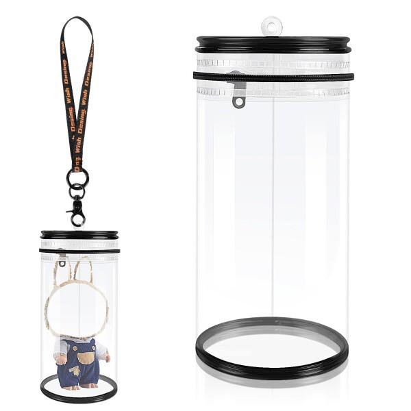 Desing Wish ぬいぐるみポーチ 17cm ぬいポーチ 360°推しが見える 推し活 ポーチ フィギュア収納袋 人形の保管場所 痛バッグ 全透明 軽量 防塵 防水 汚れ防止 外出 見せ 収納バッグ キーチェーン付き&amp;リストス...