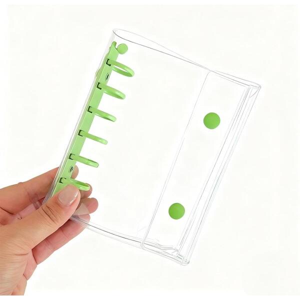透明シール帳 バインダー式 6穴 透明インナーページ5枚セット ノート シール台紙 ステッカーブック フォトアルバム カードポケット 男女兼用 A7 (グリーン)商品コード：55080914253型番：Magiサイズ：A7カラー：グリーン【...