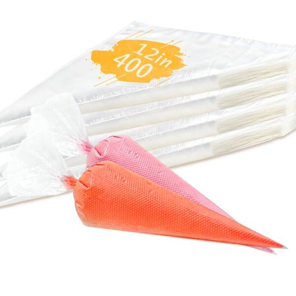 12インチ 絞り袋 400枚入り 使い捨て アイシングバッグ 食品級PE素材 お菓子デコレーション ケーキ クッキー用 (大容量)商品コード：55080915158型番：JP-12-Inch-Piping-Bags-400サイズ：12 In...