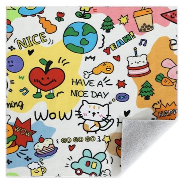 Senteria ランチクロス くっつきタオル くっつくクロス ペタペタクロス 風呂敷 ランチマット 弁当箱 包み 巻くだけ 折り畳み 吸水 ペタペタ 可愛い カメラ 水筒 化粧品 傘 ペットボトル 本 給食 学校 旅行 男の子 女の子 大...