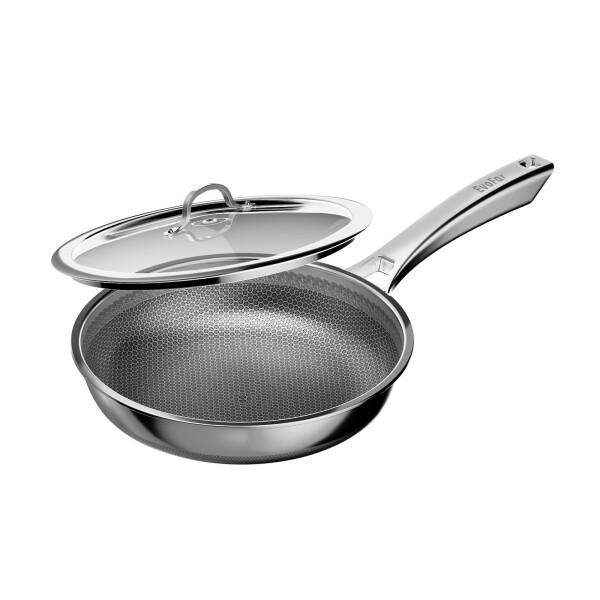 EvoFar フライパン 28cm ステンレス ハイブリッド ノンスティック加工 蓋付き PFOAフリー IH・ガス火対応商品コード：55080921194型番：EPSS283F002サイズ：28 cmカラー：ステンレス【先進ノンスティック...