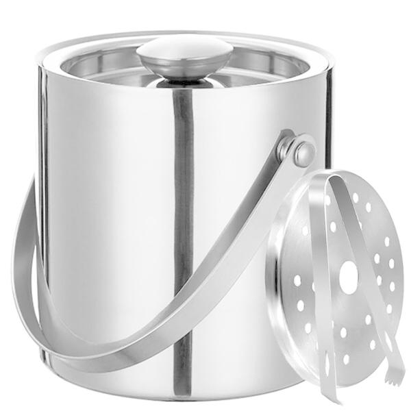 アイスペール 溶けない 二重構造 アイスバケツ 氷が溶けない ステンレス 氷入れ 真空断熱 アイスペール 大容量 アイストング スペーサー セット 家庭用 業務用 (1.6L, シルバー)商品コード：55080923031型番：186982...