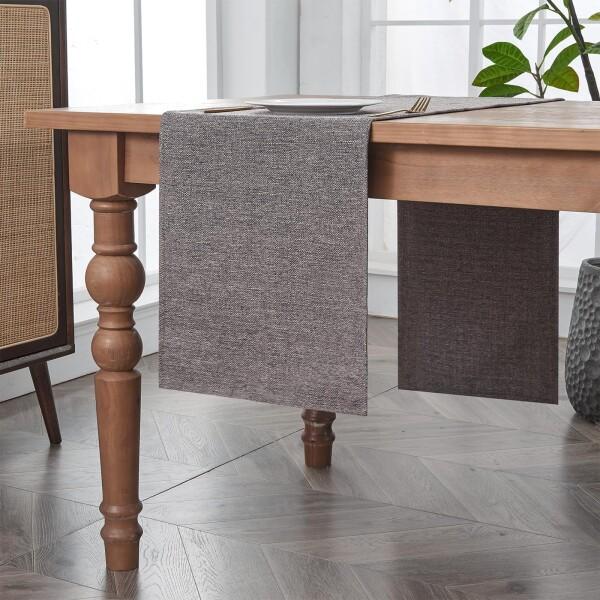 BALCONY &amp; FALCON テーブルランナー グレー 35x300cm 撥水 無地 類麻 布 おしゃれ 北欧 センタークロス モダン テーブルセンター 室内装飾 食卓飾り 家庭用 ホテル用 業務用 宴会用 パーティー用 グレー...