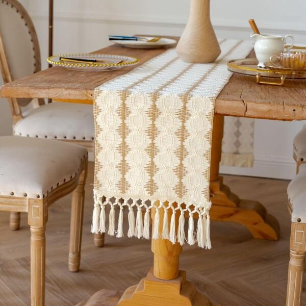 (ＬａＬａ ｓａｎｄｉａ) テーブルランナー クロス テーブルセンター ブリッジランナー リネン テーブルクロス シンプル (ブラウン, 30×180cm)商品コード：55080923444型番：tb-fri-2サイズ：30×180cmカラ...