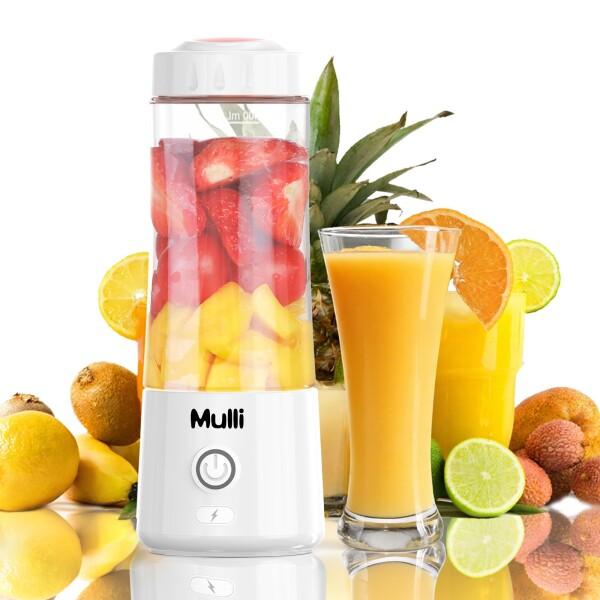 Mulli 携帯式ジューサー, 充電式小型ミキサー,一台多役野菜/果物/離乳食用/氷/栄養補充,洗浄が容易,操作簡単,type-c充電ポート,リンケージスイッチ安全設計, キッチン/アウトドア/旅行/出張/オフィス 適用商品コード：5508...