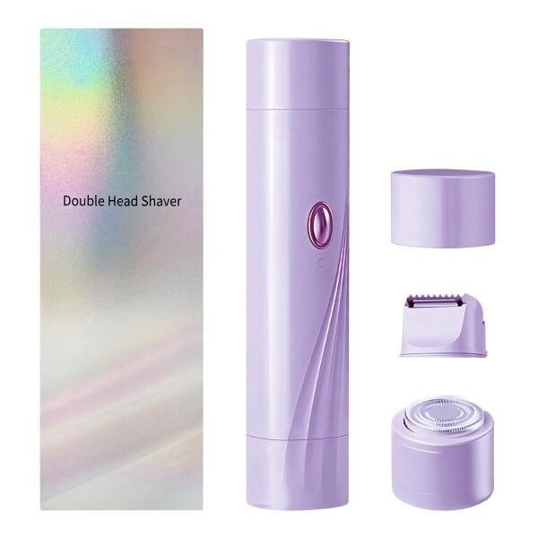 VIO シェーバー レディース 電気シェーバー 女性 電動カミソリ ボディシェーバ 全身用 ダブルヘッド USB充電 敏感肌対応 静音 軽量 携帯便利 (パープル)商品コード：55080925154型番：TMQ-808カラー：パープル【ダブ...