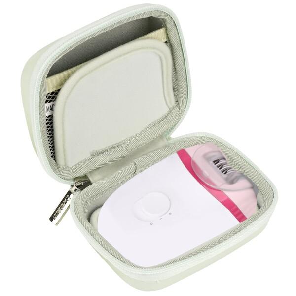 Linkidea レディースシェーバーオーガナイザーバッグ、PHILIP Satinelle BRE235/04 &amp; HP6401、Braun Silk-epil 3 3-270 脱毛器対応、旅行用脱毛アクセサリーケース (グリーン...