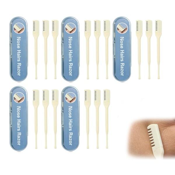 FsGrg 鼻毛カッター 手動 15本セット (3本×5個パック) カミソリ 男性用耳毛カッター | 360度回転鼻毛抜き器 | 旅行、メンズ 鼻毛はさみ 鼻毛トリマー 旅行用 衛生的で使いやすい商品コード：55080925183型番：xh...