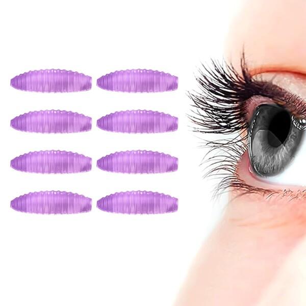 雲見 まつ毛パーマ ロット 4ペア 再利用可能 まつげ補助ツール まつげパーマのパッド 粘着性 柔らかい 敏感肌 自宅DIY 美容師 家庭使用 まつげの持ち上げに最適 透明な収納ケースが付 (パープル)商品コード：55080925195型番...