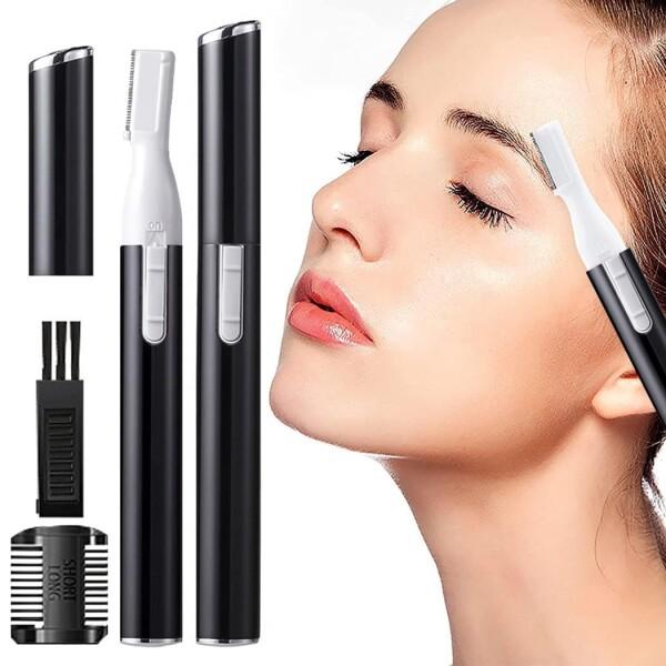 眉毛シェーバー フェイスシェーバー 男女兼用眉毛トリマー 電動 顔そり 替刃付き 内刃水洗い可能 頬 脇 足 うぶ毛 産毛処理 マユコーム付き 乾電池式 コンパクト(ブラック)商品コード：55080925207型番：XMTZ0826カラー：...