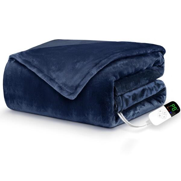 Aliliy 電気毛布 掛け敷き兼用 洗える8段階温度調節 2-4-8-12H切タイマー 厚手 電気ブランケット 90W 速暖 省エネ ダニ退治 2h自動オフ ふわふわ 柔らか 肩掛け 膝掛け 抗菌防臭 防寒対策 暖房器具 PSE認証済み ...