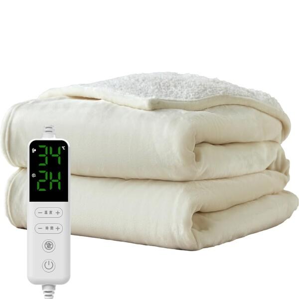 電気毛布 掛け敷き ひざ掛け 洗える フランネル 大きいサイズ 電気敷毛布 12時間 タイマー付き 9段階温度 ダニ退治 過熱保護 自動電源オフ 電気ひざ掛け 肩掛け 膝掛け 敷き 毛布 電気ブランケット(ベージュ シングル 130×190...