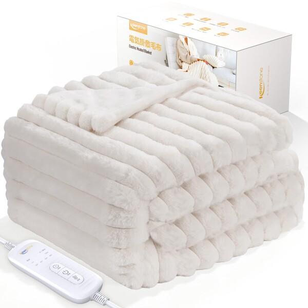 Keestone 電気毛布 掛け敷き兼用 190x130cm 大判 節電 省エネ 6段階タイマー 8段階温度調整 速暖 電気毛布洗える 洗濯可能 電気ブランケット 頭寒足熱 ダニ退治 防寒対策 肩掛け 膝掛け シングル 毛玉なし 暖房器具 ...