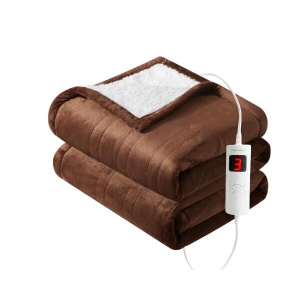 電気毛布 掛け敷き兼用 9段階温度調節と9段階タイマー設定ひざ掛け 暖かい洗濯機で丸洗いOKブランケット(ブラウン 188x130cm)商品コード：55080929571型番：Brown/XLサイズ：188x130cmカラー：ブラウン生地が...