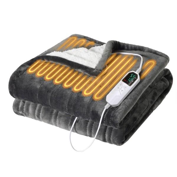 電気毛布 敷き 掛け190×130cm 電気膝掛け節電 10段階温度調節 ９段階タイマー設定 電気ブランケット ふわふわ 丸洗い可 5分速暖 膝掛け肩かけ 毛玉なし 過熱保護 防寒対策 抗菌 防臭 ダニ退治 冷え予防 ギフト 暖房器具 (フ...