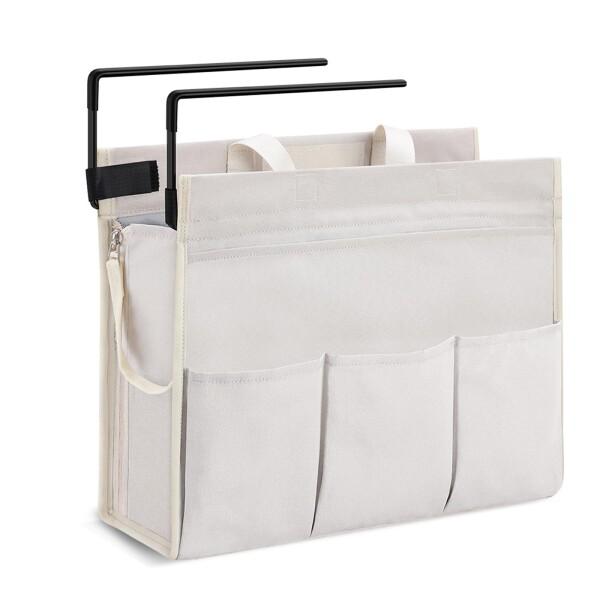 MASTLU デスク下収納ラック ハンギングボックス マガジン＆ノートパソコン収納対応 A4サイズ耐荷重設計 鉄製+ナイロン製 耐汚れ コンパクト 机下収納 リモートワーク便利グッズ 日本ビジネスマン向け (ベージュ)商品コード：55080...