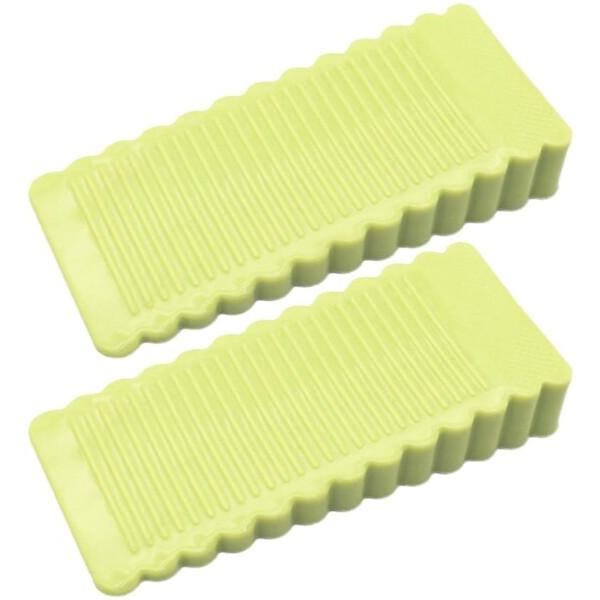 ドアストッパー ドア スライドドアロック ストッパー スライドドア 固定 室内 押し戸対応 引き戸 入り口 ドア止め 差し込むだけ 収納簡単 (93×40×15mmイエローグリーン, 2個)商品コード：55080933080型番：Magiサ...