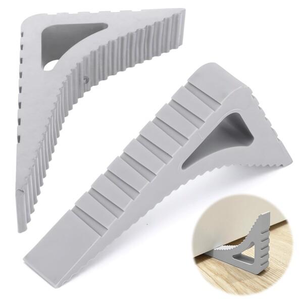 ドアストッパー ドア固定防風 2個セット ブラック/グレー ゴム製 固定 防風 すべり防止 扉/玄関ドア用 室内 事務所向け 静音設計 多用途 (グレー)商品コード：55080933099型番：VE570カラー：グレー?【製品サイズ】ドアス...